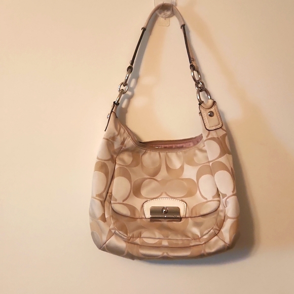 Coach | Bags | Coach Beige Signature Hobo Handbag | Poshmark